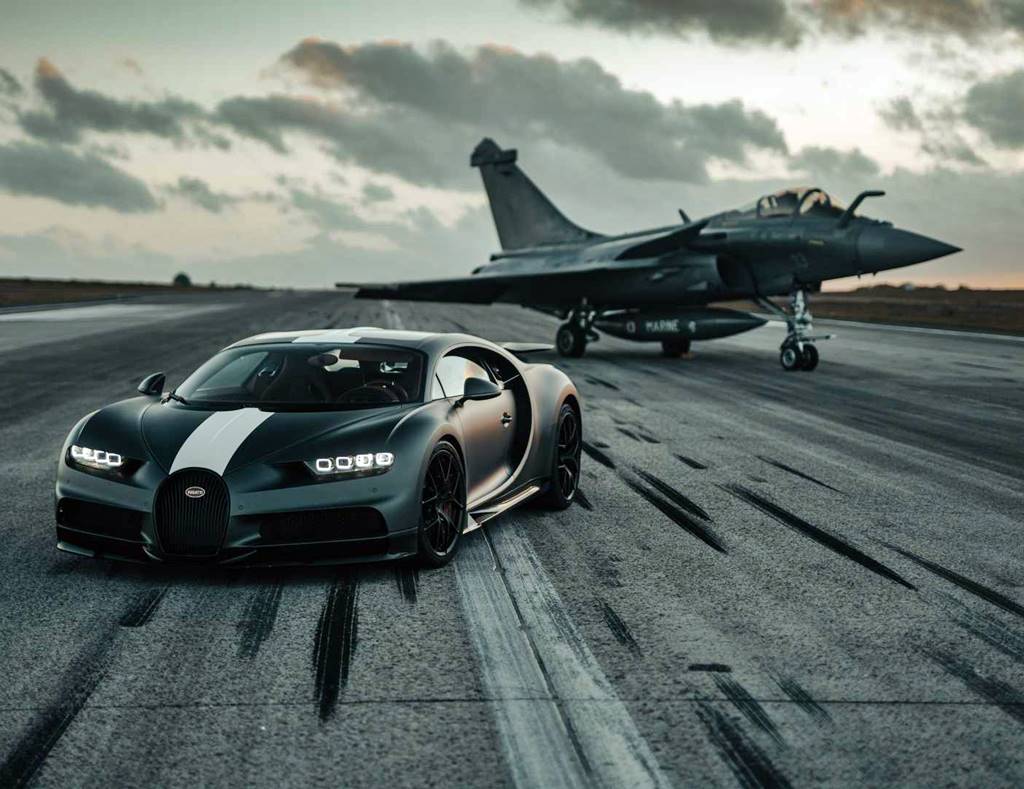 El duelo más increíble: Un Bugatti vs. un jet de combate – GENTE Online