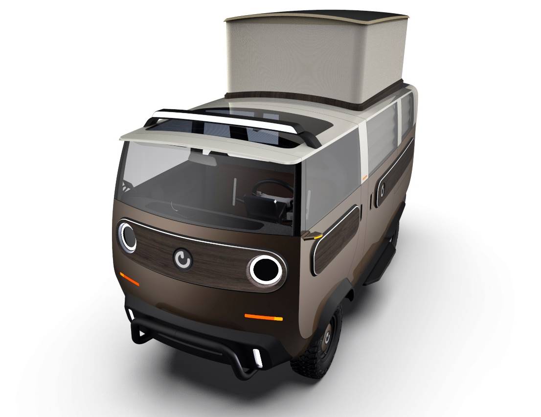 La mini Kombi eléctrica que se transforma en pick-up y muchas cosas más ...