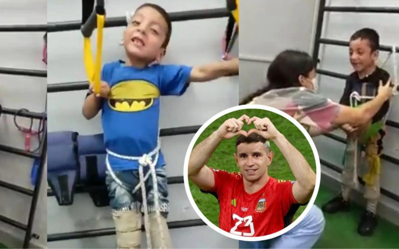 El conmovedor gesto de Emiliano “Dibu” Martínez con Brian Nahuel Cortés, un niño de 5 años que ...